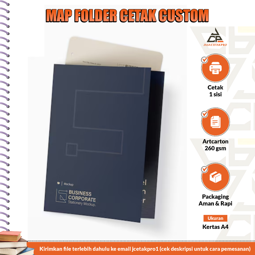Jual Cetak Map Folder Perusahaan Custom A4 Kertas Art Carton Map lipat ...