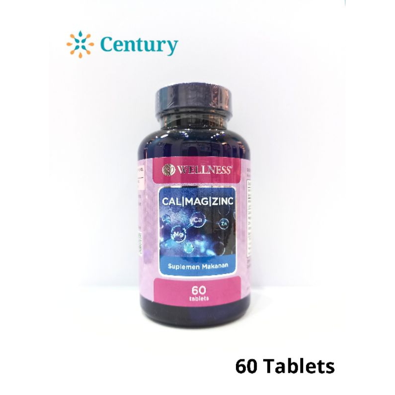 Jual Wellness Cal Mag Zinc isi 60 Tablet/kalsium/Vitamin D/Suplemen ...