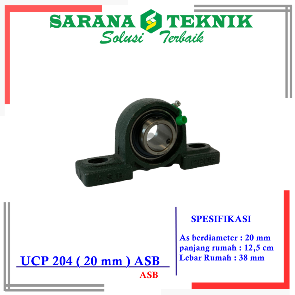 Jual PILLOW BLOCK / BEARING DUDUK UCP 204-12 ( 20 mm ) ASB ORIGINAL | Shopee Indonesia