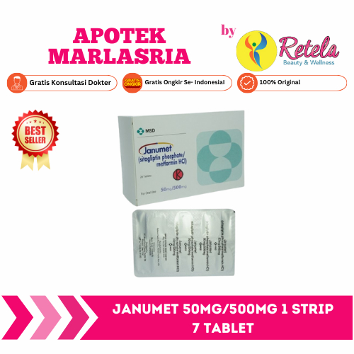 Jual Janumet 50mg 500mg 1 Blister 7 Tablet Sitagliptin 50 Mg Metformin