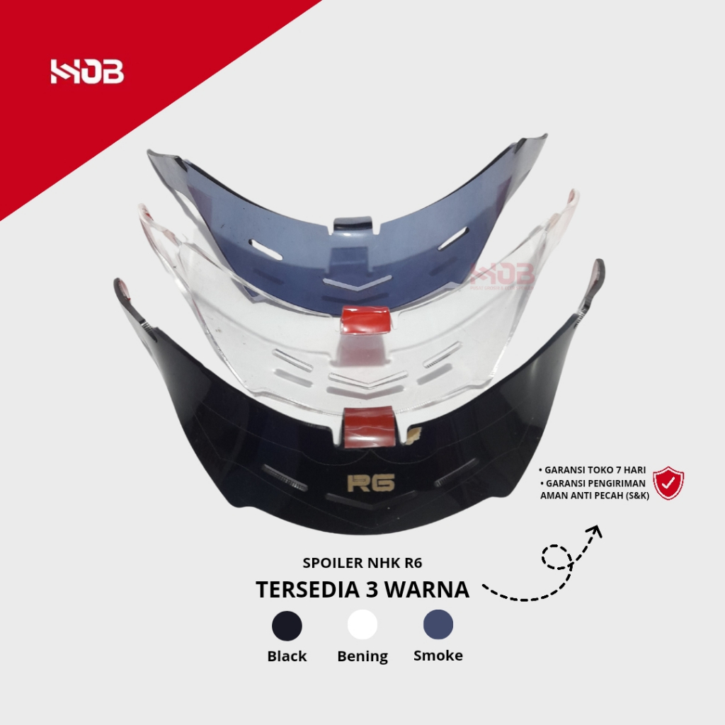 Jual HELM SPOILER NHK R6 Spoiler Helm NHK - NHK R6 SPOILER HITAM SMOKE ...