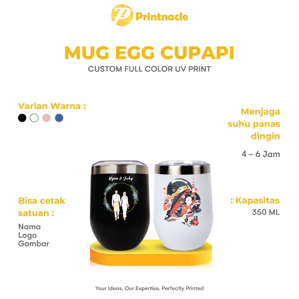 Jual Mug Stainless Tahan Panas Dingin CUPAPI 400ml Custom Cetak Uv ...