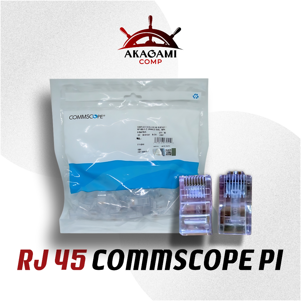 Jual Konektor Commscope RJ45 CAT5 CAT6 Connector LAN isi 50 Pcs ...