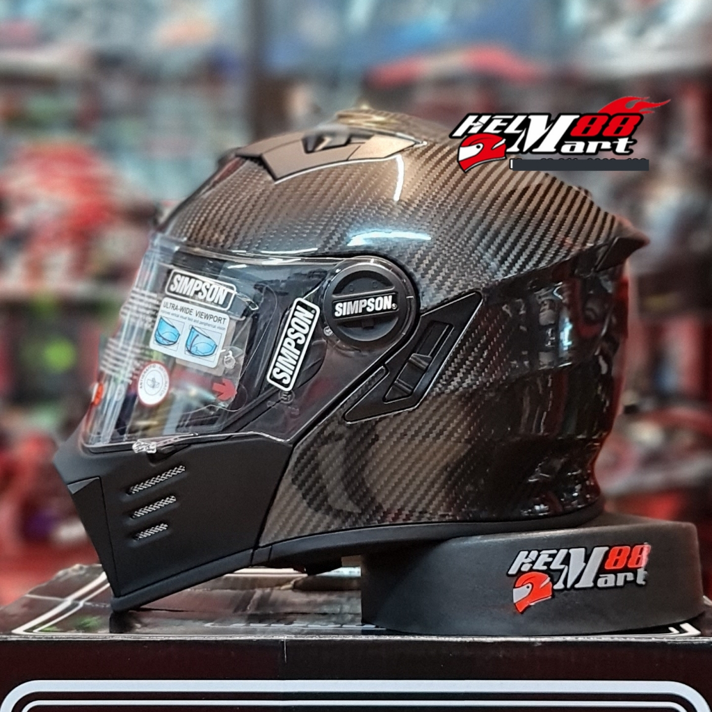 Jual SIMPSON Darksome CARBON (FREE PINLOCK) - Helm Simpson Modular Flip ...