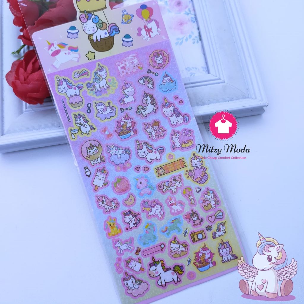 Jual Stiker Anak Perempuan | Hologram Sticker Anak Unicorn | Mainan ...