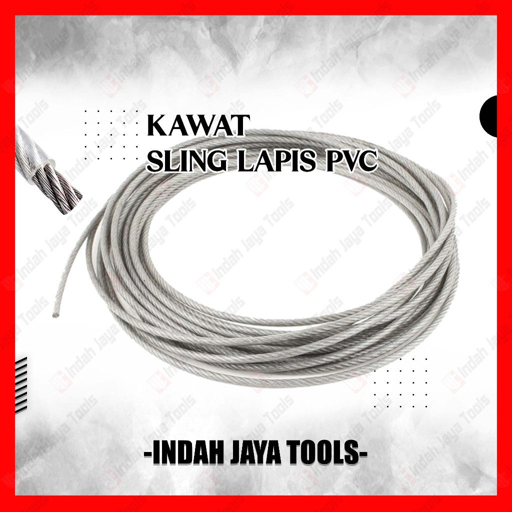 Jual Kawat Seling LAPIS PVC 3 mm - Tali Sling Baja Galvanis Cable Wire Rope | Shopee Indonesia