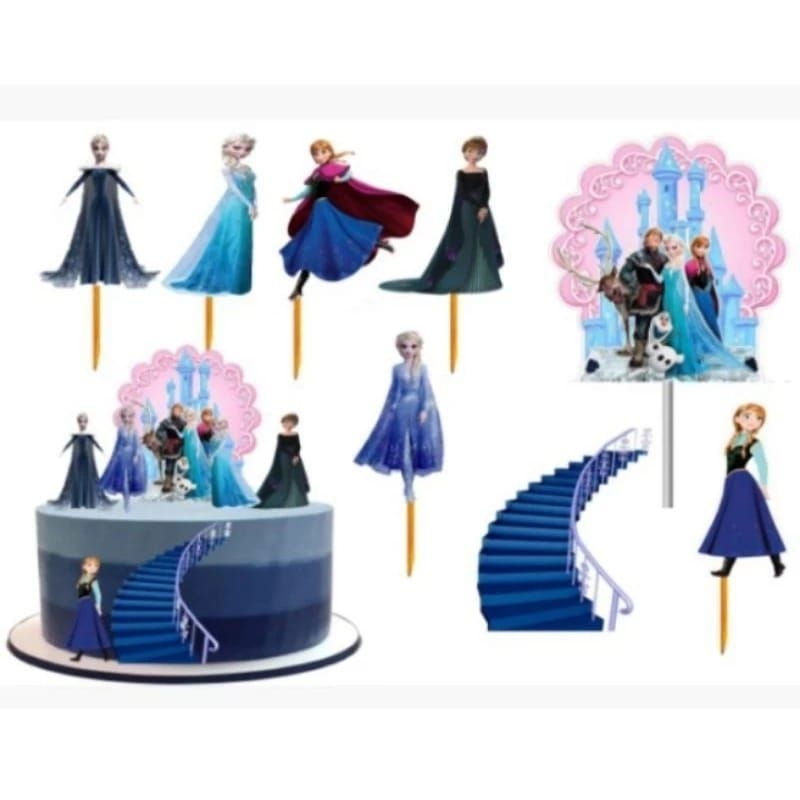 Jual topper kue frozen/hiasan kue karakter frozen/dekorasi kue ulang ...