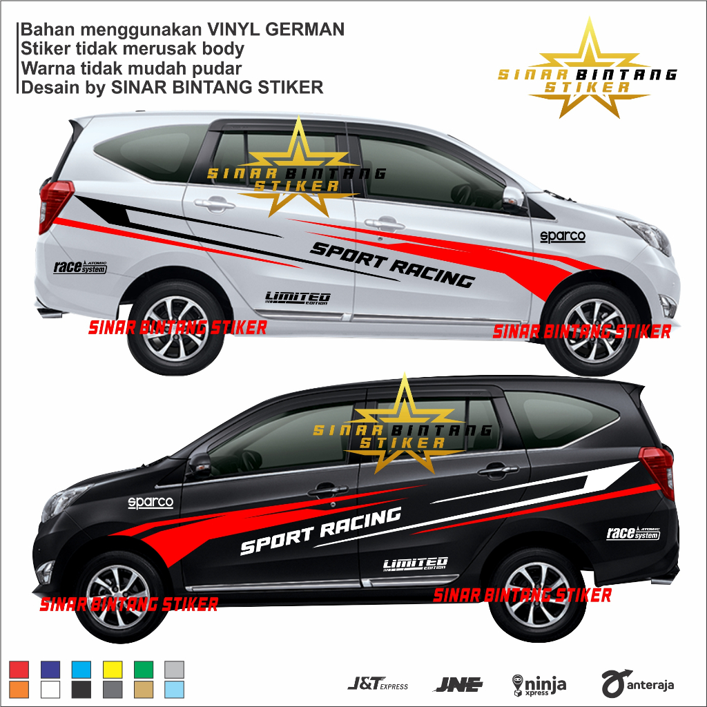Jual Stiker mobil calya sigra cutting stiker striping sport racing ...