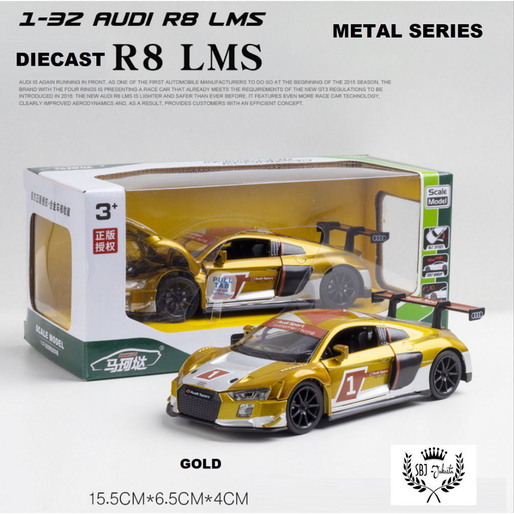 Jual PROMO DISKON Diecast mobil AUDI R8 LMS Racing Skala 1:32 Metal ...