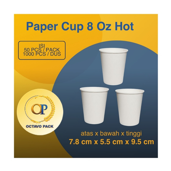 Jual Paper Cup 8 Oz Hot Polos / Gelas Kertas Minuman Panas 8 Oz | Shopee Indonesia