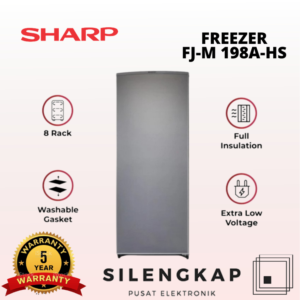 Jual Sharp Freezer Es Batu 8 Rak FJM 195 / FJ-M195N-SS / FJM195 / FJM ...