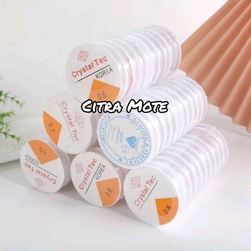 Jual SENAR KARET CRYSTAL TEC KOREA TASIK Gelang Bening Elastis - Bahan ...