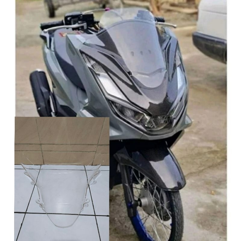 Jual winshield variasi pcx 160 model standar bahan aklirik 3 mili pnp ...