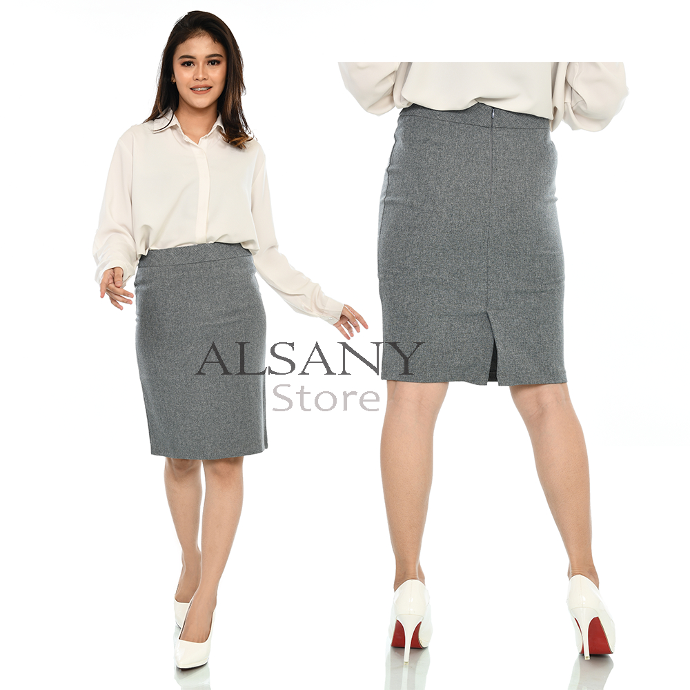 Jual Rok Span Selutut Wanita Formal Rok Pendek Kantoran Rok Formal ...