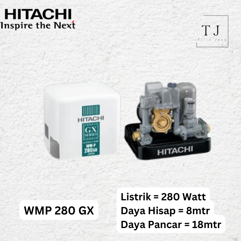 Jual Pompa Air HITACHI WMP 280 GX Pompa Booster Silent 280Watt Pompa ...
