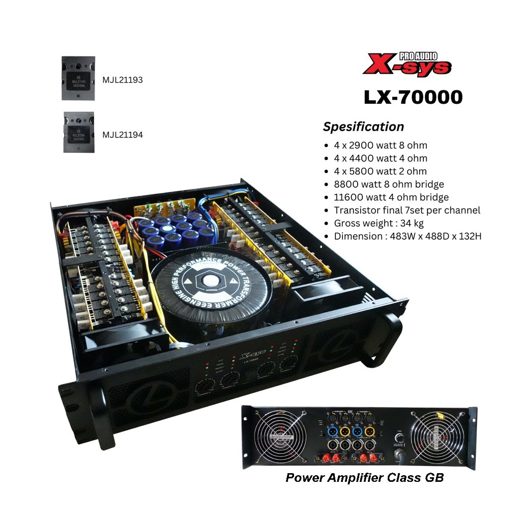 Jual X-Sys Power Amplifier LX70000 LX-70000 GB Class -Profesional ...