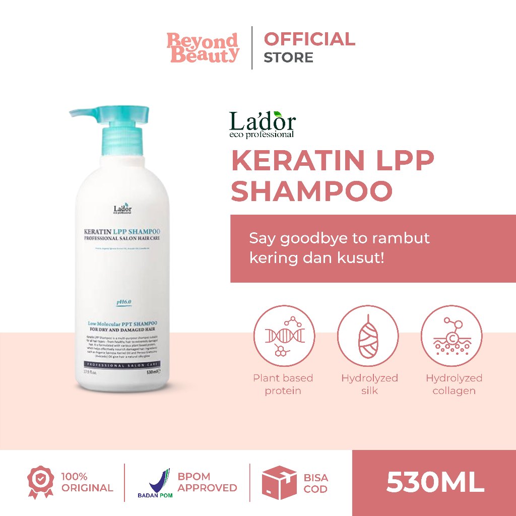 Jual [BPOM] Lador Keratin LPP Shampoo 530ml / Shampo Perawatan Pelembab Pelembut Rambut Rusak ...