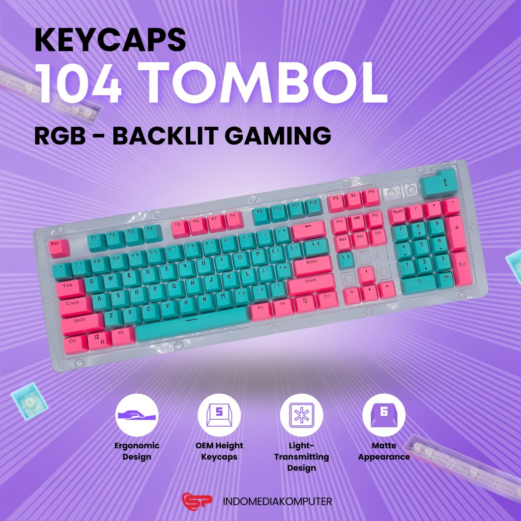 Jual KEYCAPS 104 TOMBOL RGB - BACKLIT GAMING | Shopee Indonesia