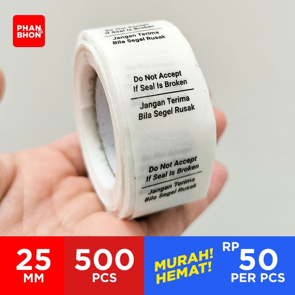 Jual [25JTBSR] 500PCS/Roll Sticker Segel 25mm 2.5cm [Jangan Terima Bila ...