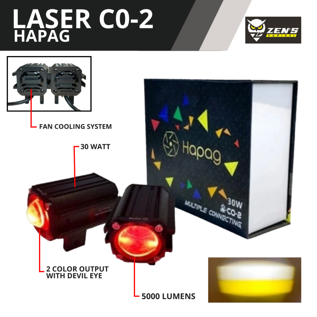 Jual Mini Projie Led Laser HAPAG CO-2 30Watt ada Demon Eyes | Shopee ...