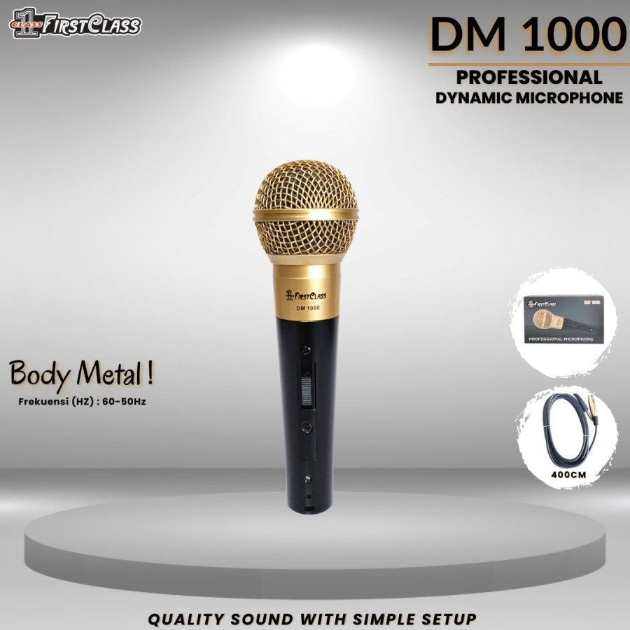 Jual Professional Dynamic Microphone Firstclass DM 1000 | Microphone DM 100 | Shopee Indonesia