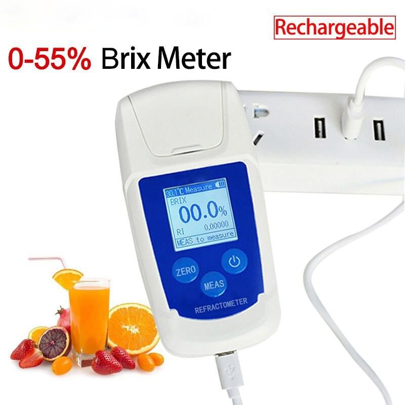 Jual Refractometer Sugar Brix Meter Digital 0-55% Ukur Konsentrasi Gula ...