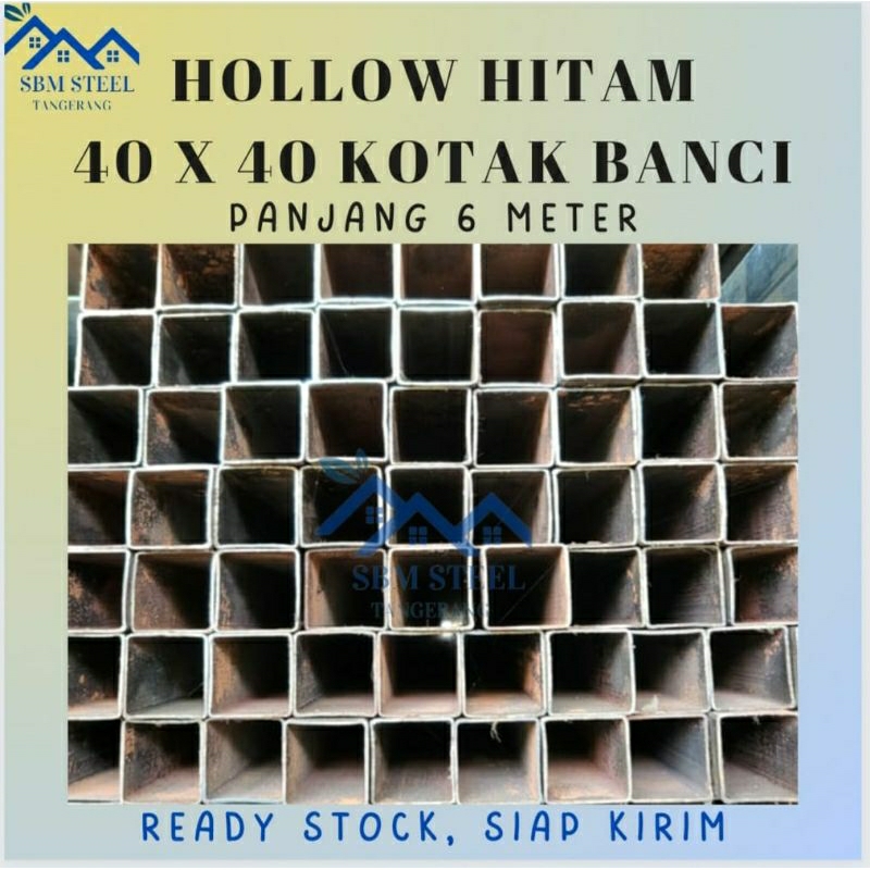 Jual Besi Hollow Hitam 40x40 Kotak Banci Tebal 0,8mm Panjang 6 Meter ...