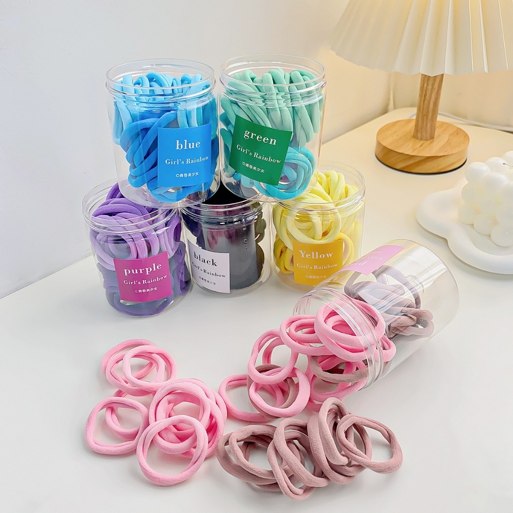 Jual COD Karet Ikat Rambut Bahan Karet Elastis 50pcs / Set Ikat Rambut ...