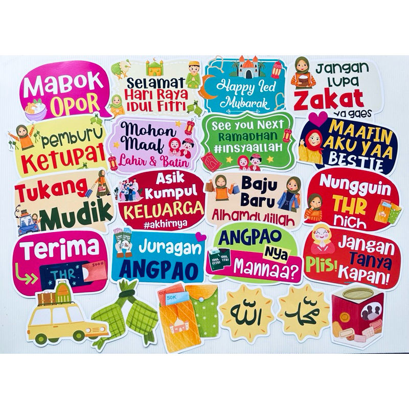 Jual LEBARAN NEW 22P FUN PROPS PHOTOBOOTH LEBARAN MUBARAK RAMADHAN ...