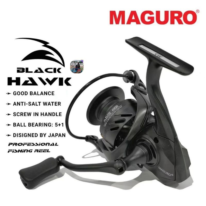 Jual Reel SPINNING MAGURO BLACK HAWK (POWER HANDLE) | Shopee Indonesia