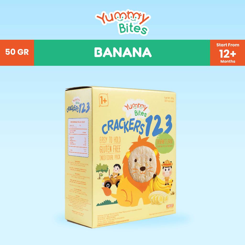 Jual Yummy Bites Rice Crackers 123/ 50 GR/ Snack Baby/ Cemilan bayi ...
