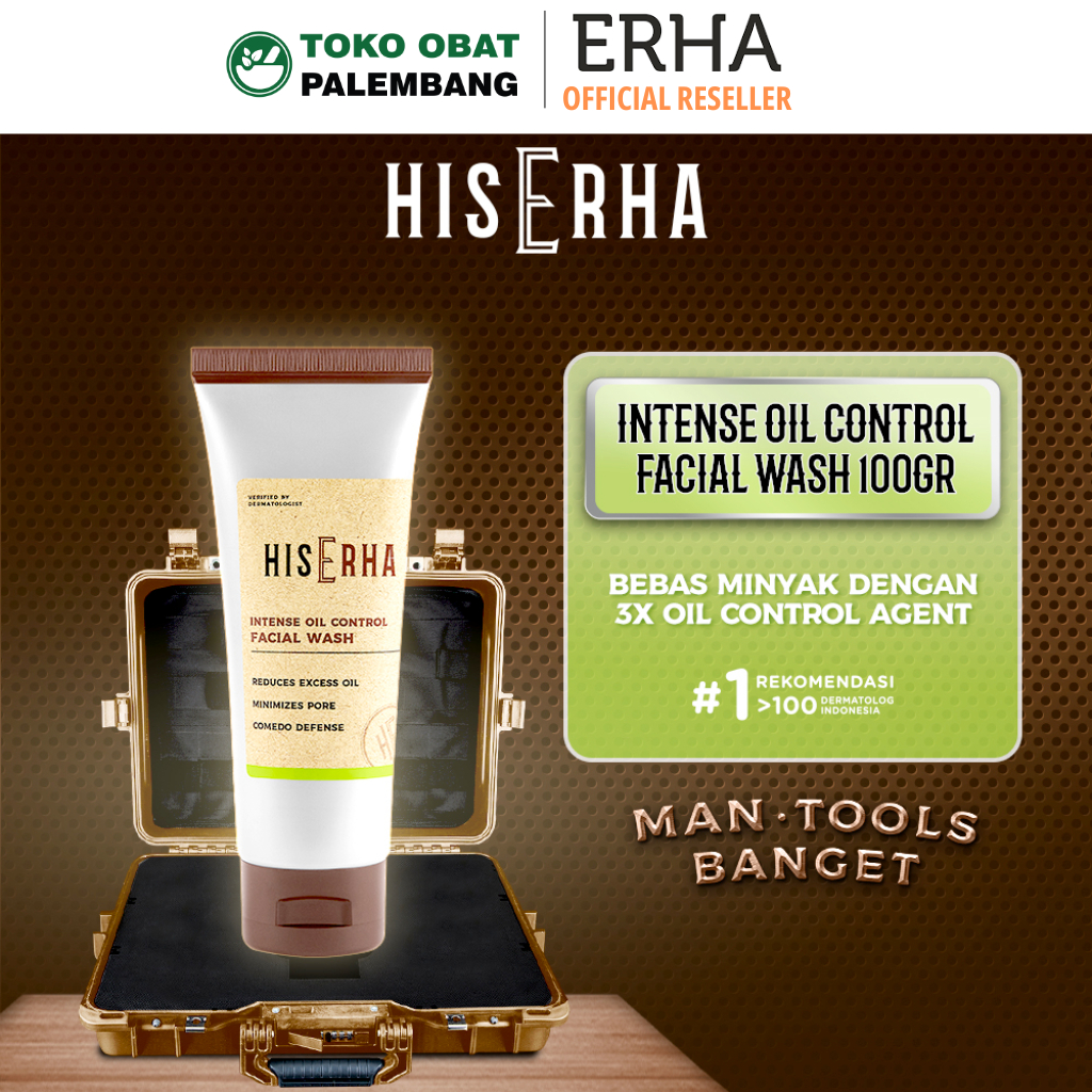 Jual HIS ERHA INTENSE OIL CONTROL FACIAL WASH 100GR SABUN MUKA PRIA ...