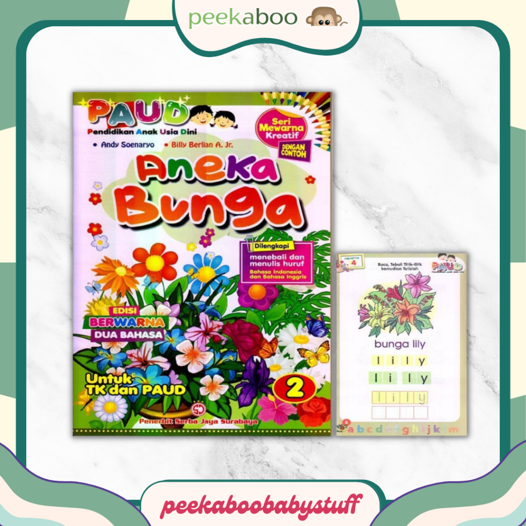 Jual BUKU ANAK PAUD TK KREATIF - TEMA BUNGA 2 || ANEKA KREATIF MEWARNAI ...