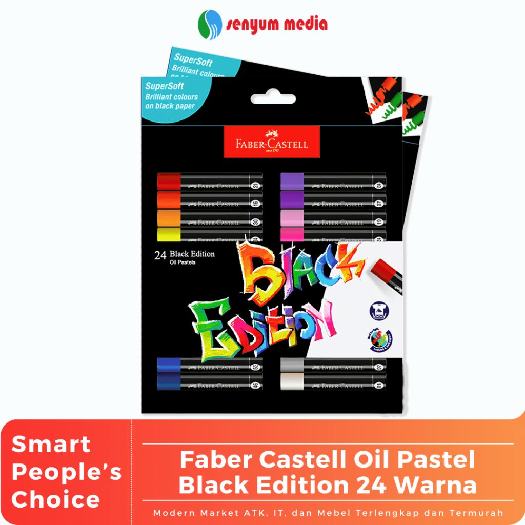 Jual Faber Castell Oil Pastel Black Edition 24 Warna (1 Pcs) (S:PCS ...