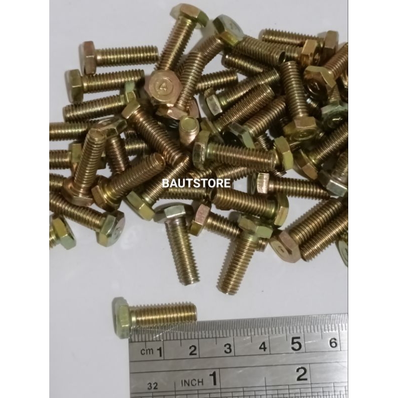 Jual Baut Mur Kuning/BMK - Baut 10/M6 x 2cm (Paket 50pcs) | Shopee Indonesia