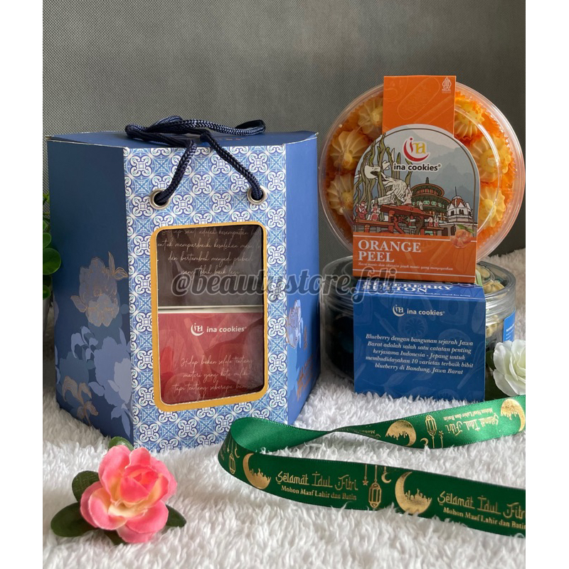 Jual READY HAMPERS LEBARAN || GABLE BOX HAMPERS INA COOKIES JAR ISI 2 ...