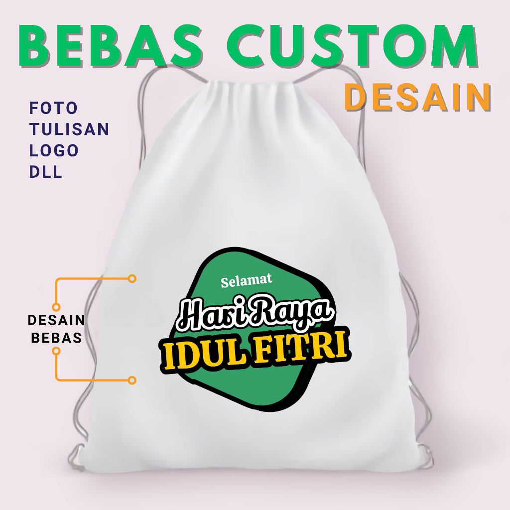 Jual STRINGBAG BISA CUSTOM SATUAN string bag ransel serut drawstring ...