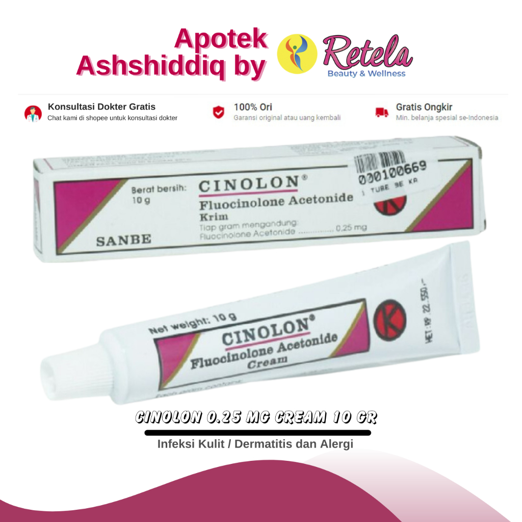 Jual Cinolon 0.25 Mg Cream 10 Gr / Infeksi Kulit / Dermatitis dan ...