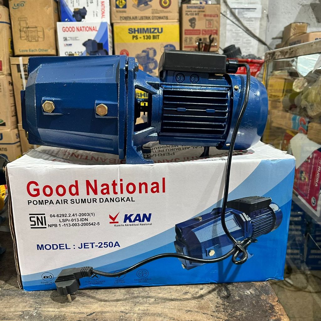 Jual Pompa Semi Jet National JET 250 | Hisap 11 Meter Dorong 3 Lantai ...