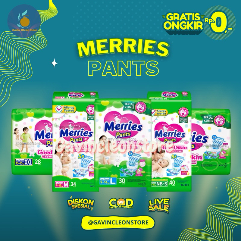 Jual Merries Pants Good Skin S40 ||M34 ||L30 || XL26- Merries Tipe ...