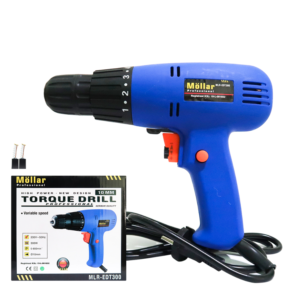 Jual MOLLAR EDT300 Mesin Bor Listrik Obeng Torsi Torque Drill 10mm 300 ...