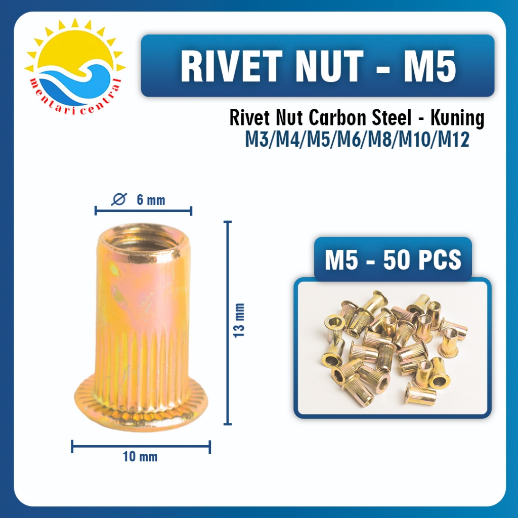 Jual rivet nut / rivnut / mur tanam furniture knockdown 50 pcs | Shopee Indonesia