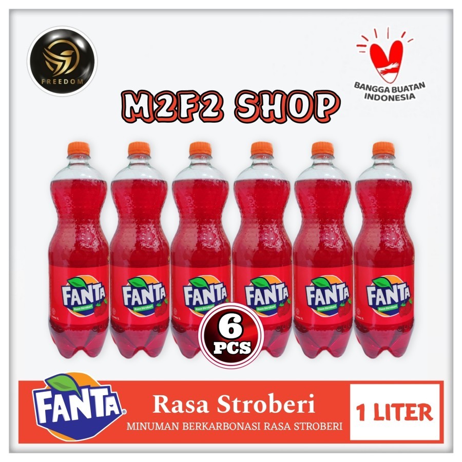 Jual Fanta Merah Minuman Bersoda Botol Plastik Pet - 1000 ml | 1 liter (Kemasan 6 Pcs) | Shopee ...
