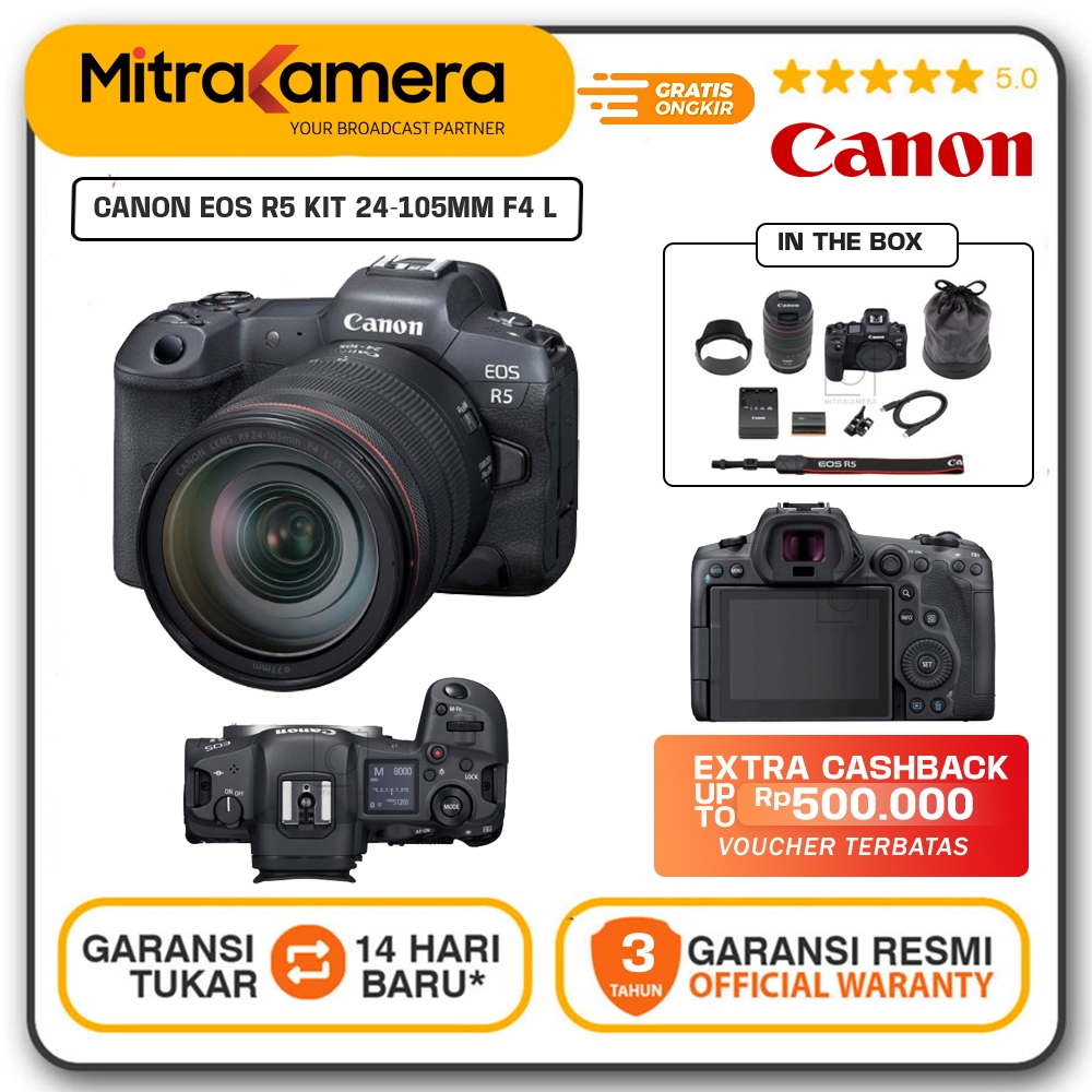 Jual Canon EOS R5 Kit 24-105mm F4 L Canon Mirrorless EOS R5 Garansi ...
