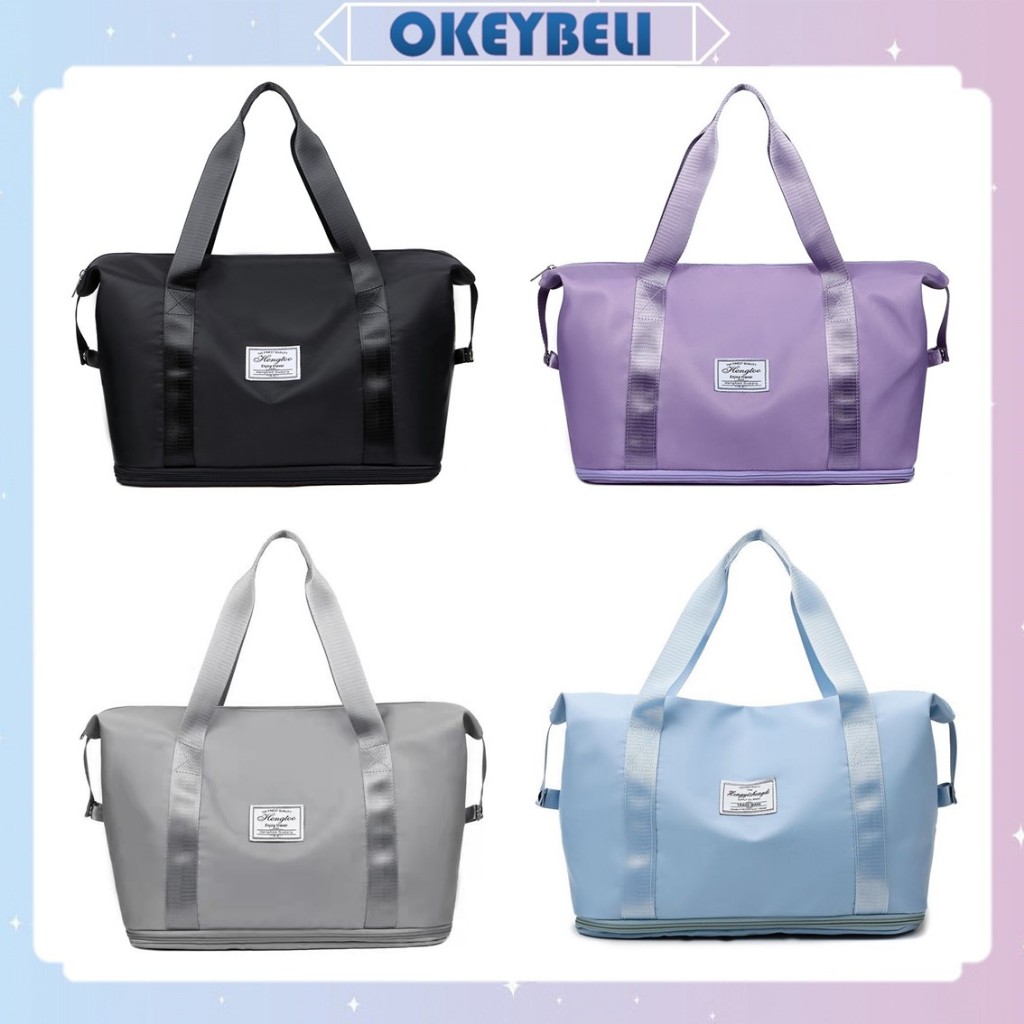 Jual •OKEY BELI•TS1550 Tas Travel Bag Duffel Wanita Jinjing Penyimpanan ...