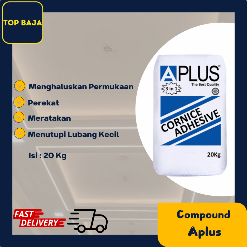 Jual Kompon Atap untuk Plamir Plafond compound A PLUS dempul plafon Cornice Adhesive Aplus isi ...