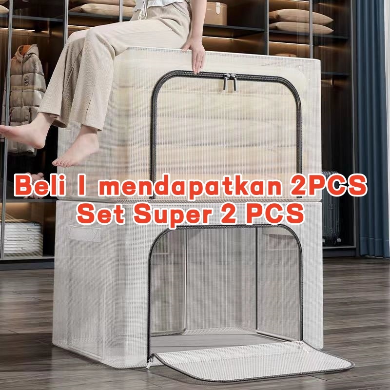 Jual 66/110L Kotak Penyimpanan storage box Baju Penyimpanan transparan ...