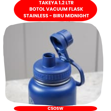 Jual Takeya 1.2 Ltr Botol Vacuum Flask Stainless - Biru Midnight | Shopee Indonesia