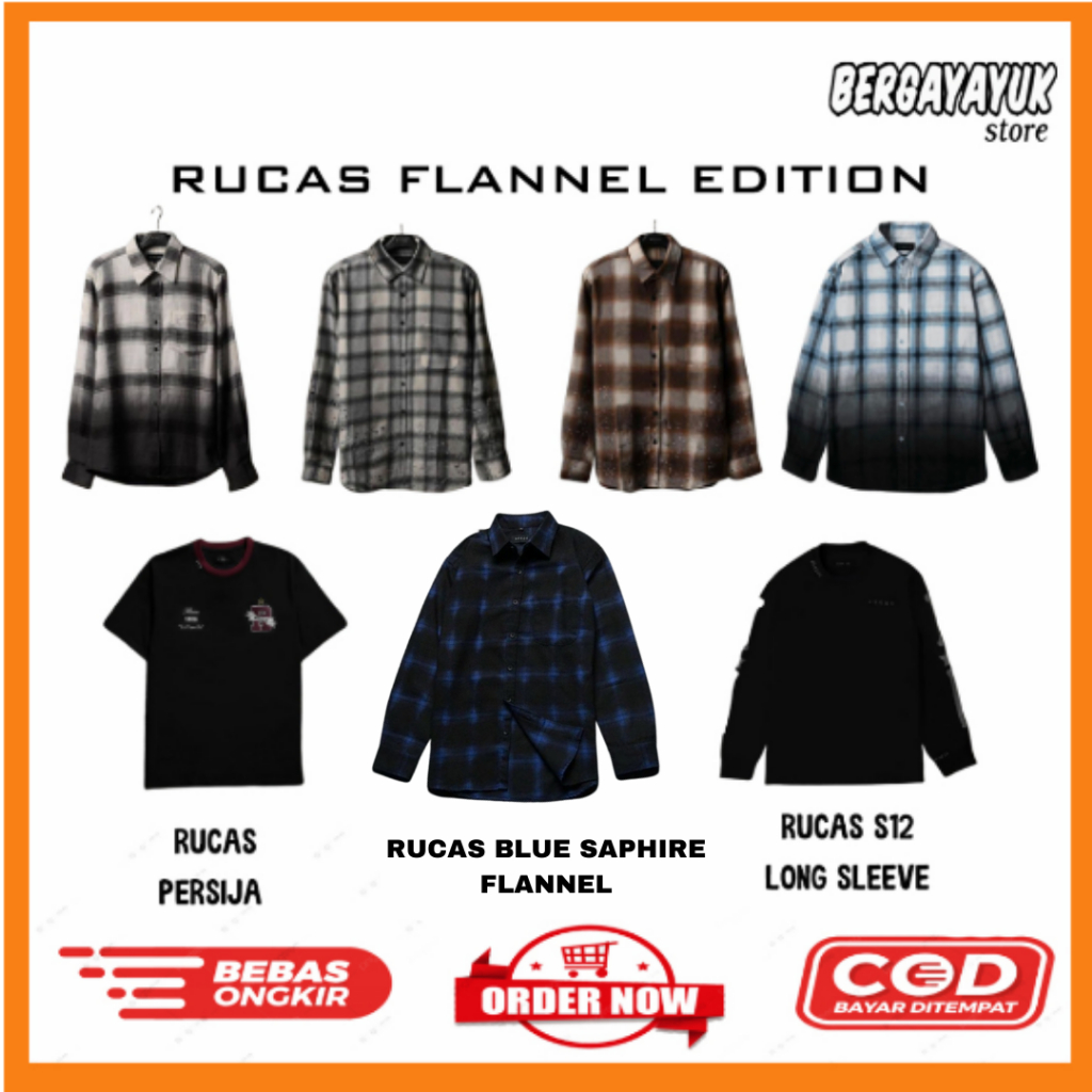 Jual Rucas Season Flannel Wendy / Flannel Juna / Flanel Blue Shapire ...