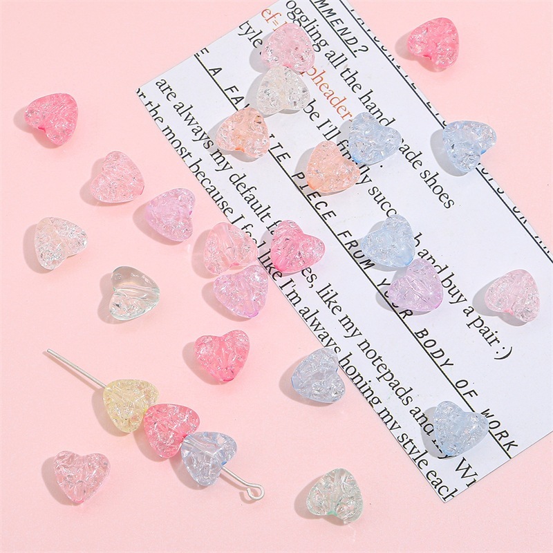 Jual [COD Ready stock] 30pcs Manik-Manik Mote Cracked Retak - Heart ...